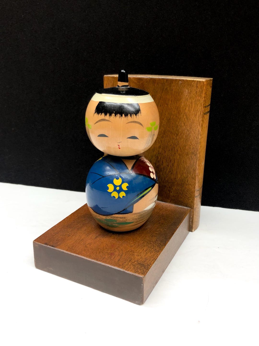 Adorable Vintage Wood Japanese Kokeshi Bookend Children's Room Library ...