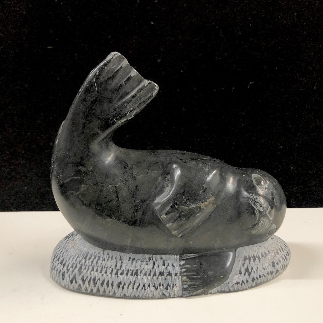 Inuit Carved Stone Seal Sculpture First Nations Art Free Shipping - Etsy