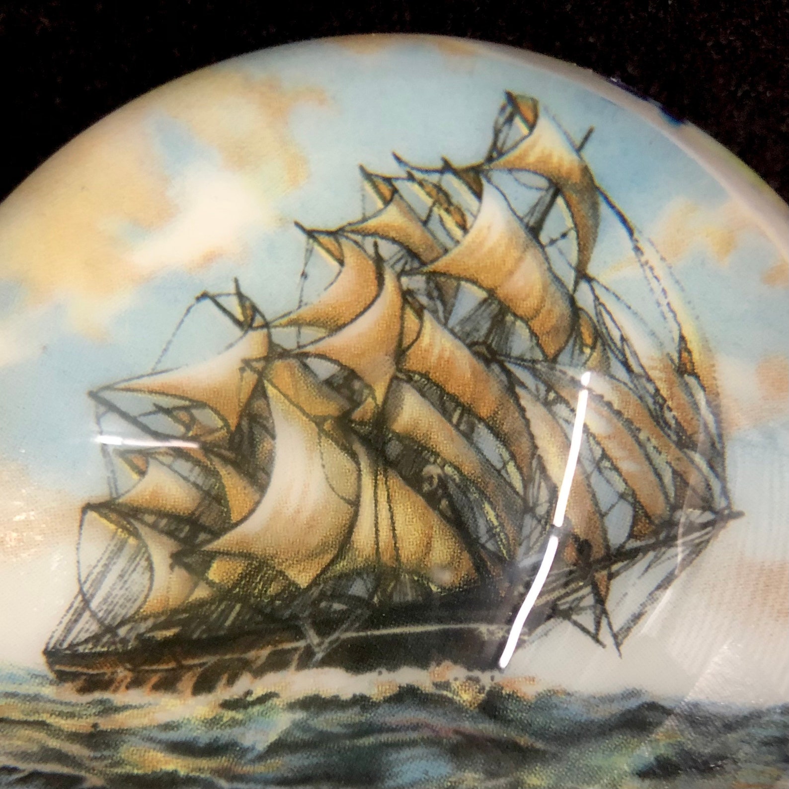 Tom Mosser Cased Art Glass Paperweight Tall Ship 3H - Etsy