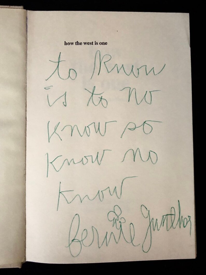 Bernard Gunther How the West is One Signed With Poem 1st - Etsy