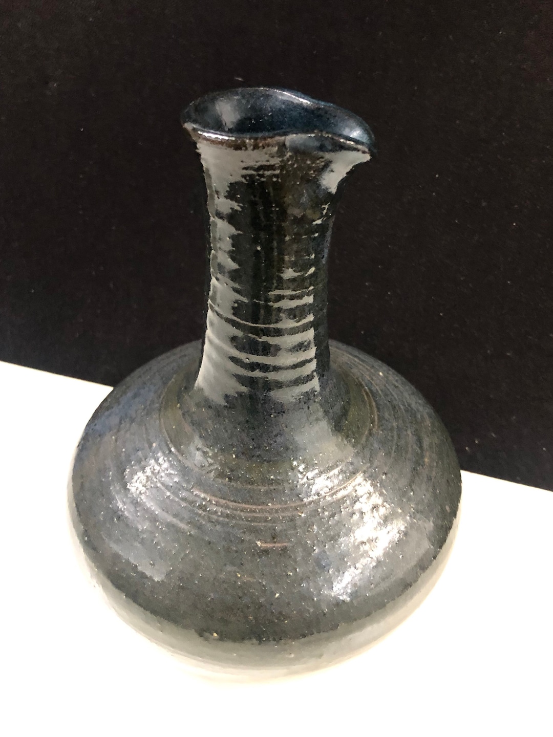 Ben Bieri Northwest Studio Pottery Vase Green Glaze Red Clay - Etsy