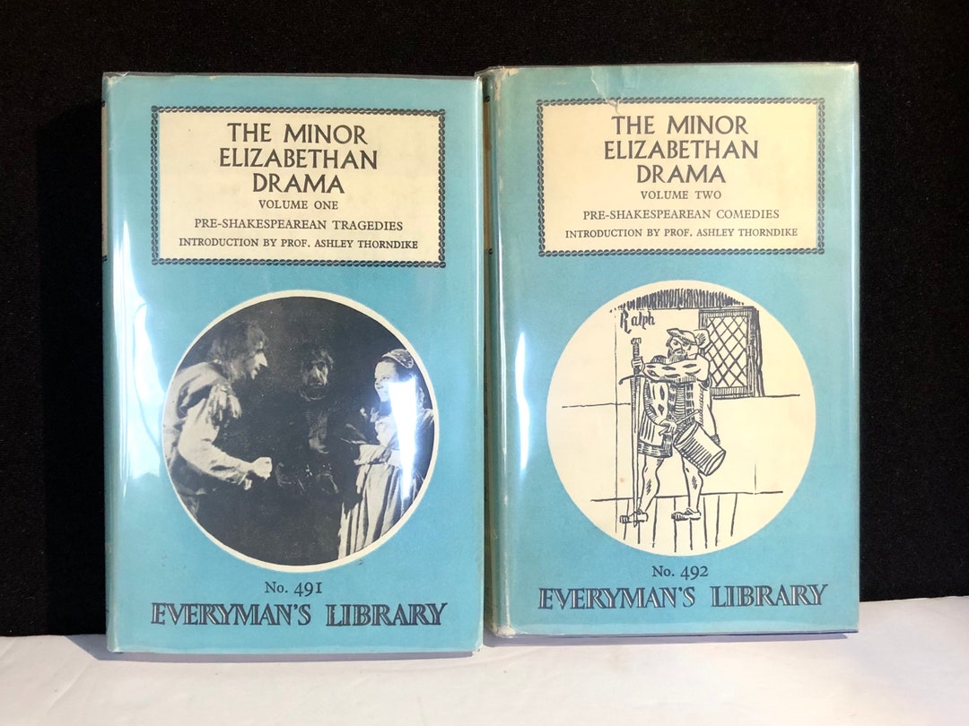 The Minor Elizabethan Drama 2 Volumes Everyman’s Library #491/492 1960 ...
