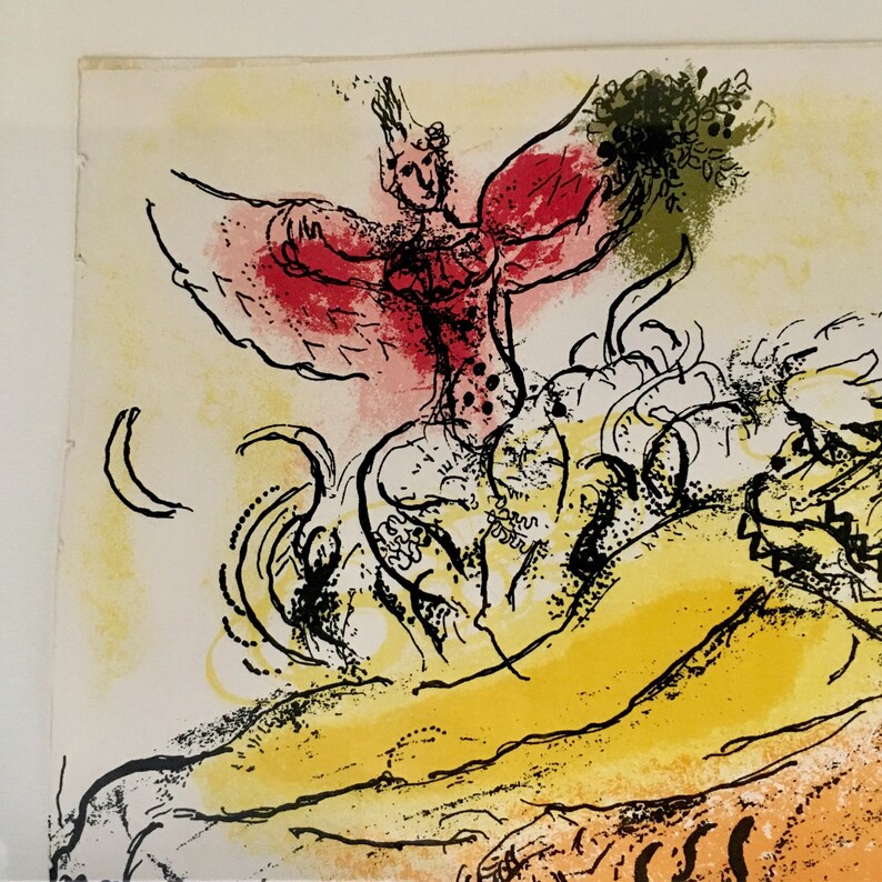 Marc Chagall The Accordionist Lithograph 1957 Jacques Etsy