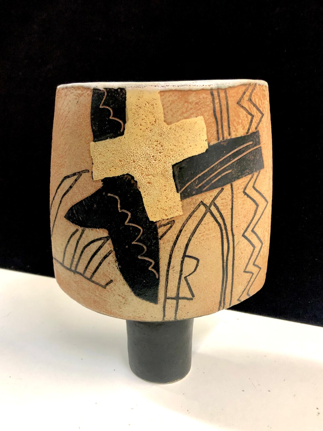 John Maltby Footed Spade Vase British Studio Pottery Free Shipping - Etsy