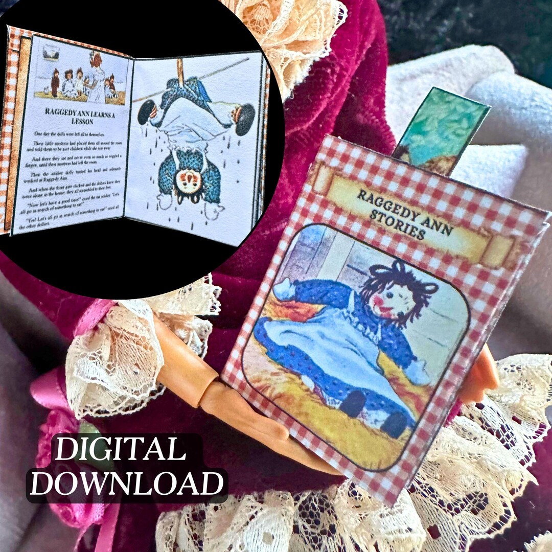 Printable Miniature Raggedy Ann Stories Book With Inside Pages | DIY 1/ ...