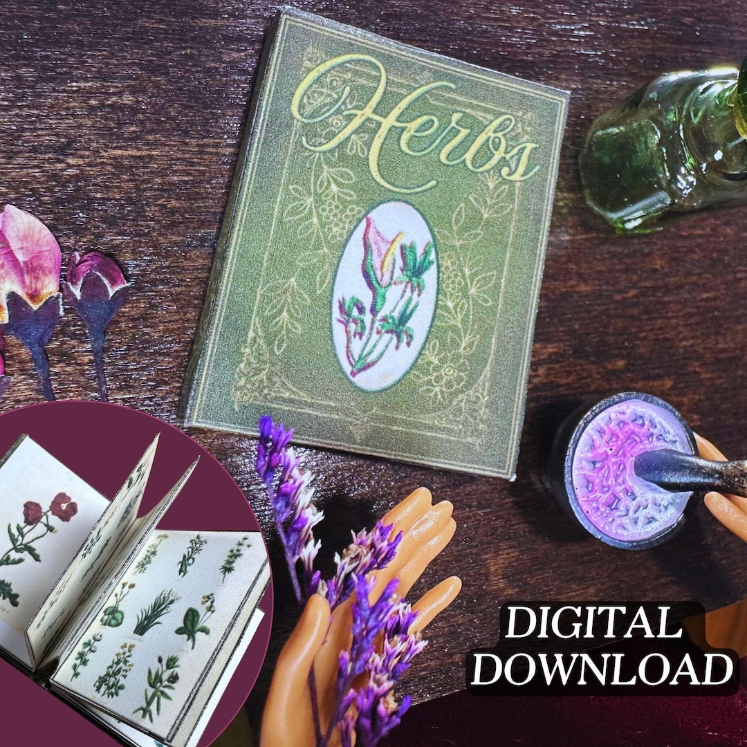 Printable Herbs Miniature Book With Pages DIY Project| Fun Quick Craft ...