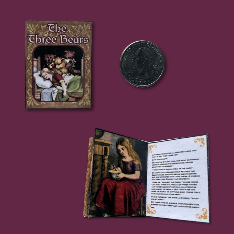 Printable Goldilocks and the Three Bears Miniature Book With Pages ...