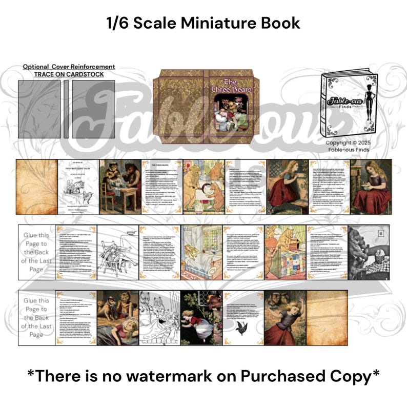 Printable Goldilocks and the Three Bears Miniature Book With Pages ...
