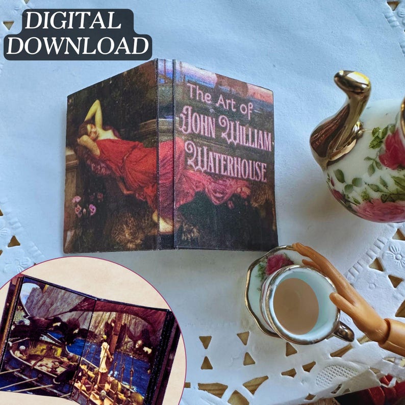 Printable John William Waterhouse Mini Book With Pages | DIY Art ...