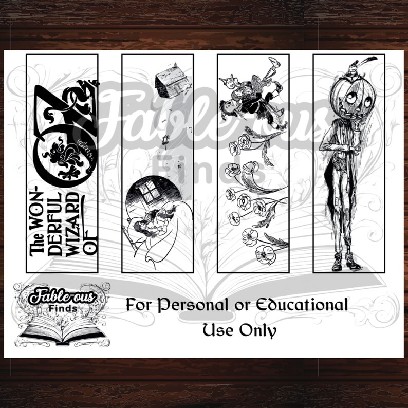 Printable the Wonderful Wizard of Oz Coloring Bookmarks, Classic ...