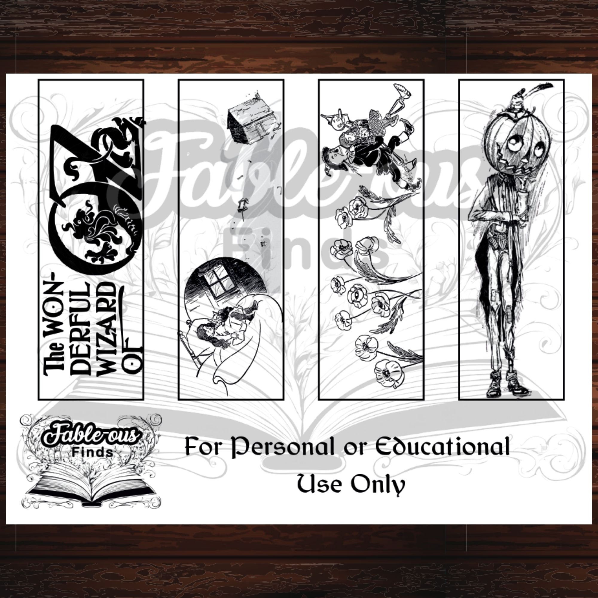 Printable the Wonderful Wizard of Oz Coloring Bookmarks, Classic ...