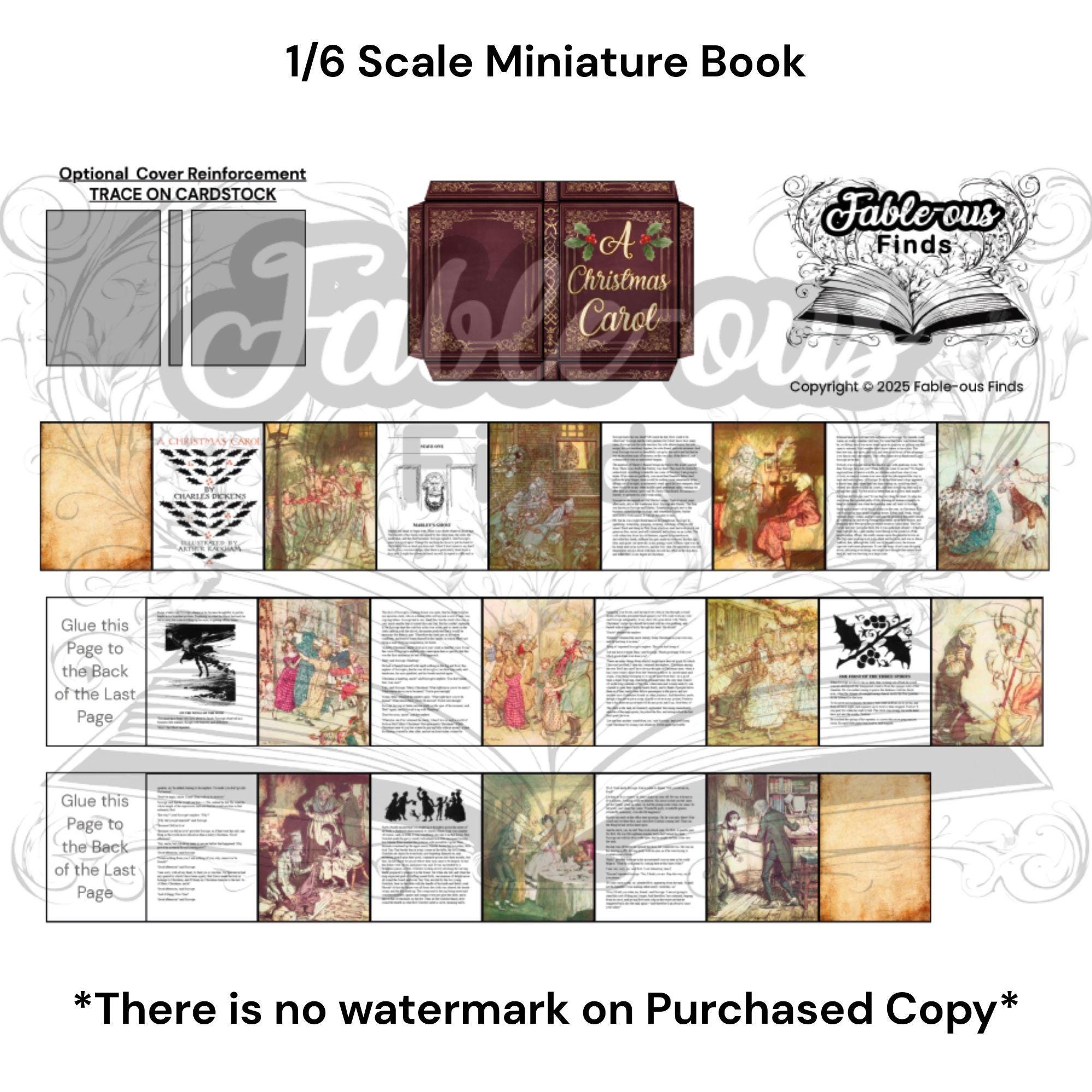 Printable A Christmas Carol Miniature Book With Pages DIY | Fun Quick ...