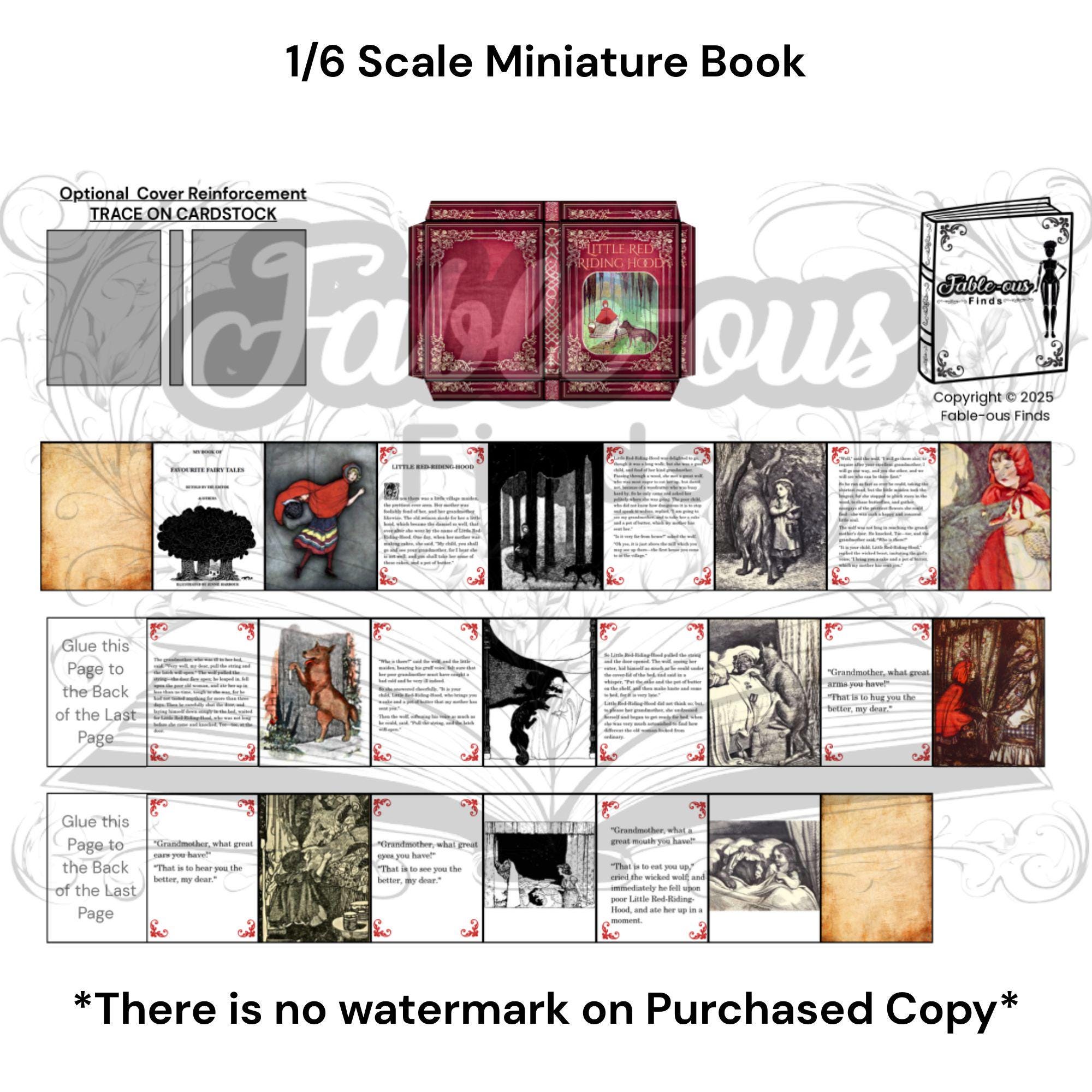 Printable Little Red Riding Hood Miniature Book With Pages | Quick DIY ...