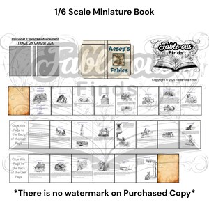 Printable Aesop's Fables Miniature Book With Pages, DIY Project | Fun ...