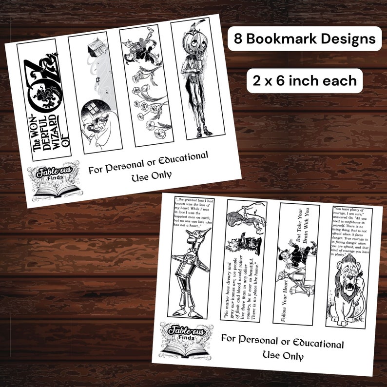 Printable the Wonderful Wizard of Oz Coloring Bookmarks, Classic ...