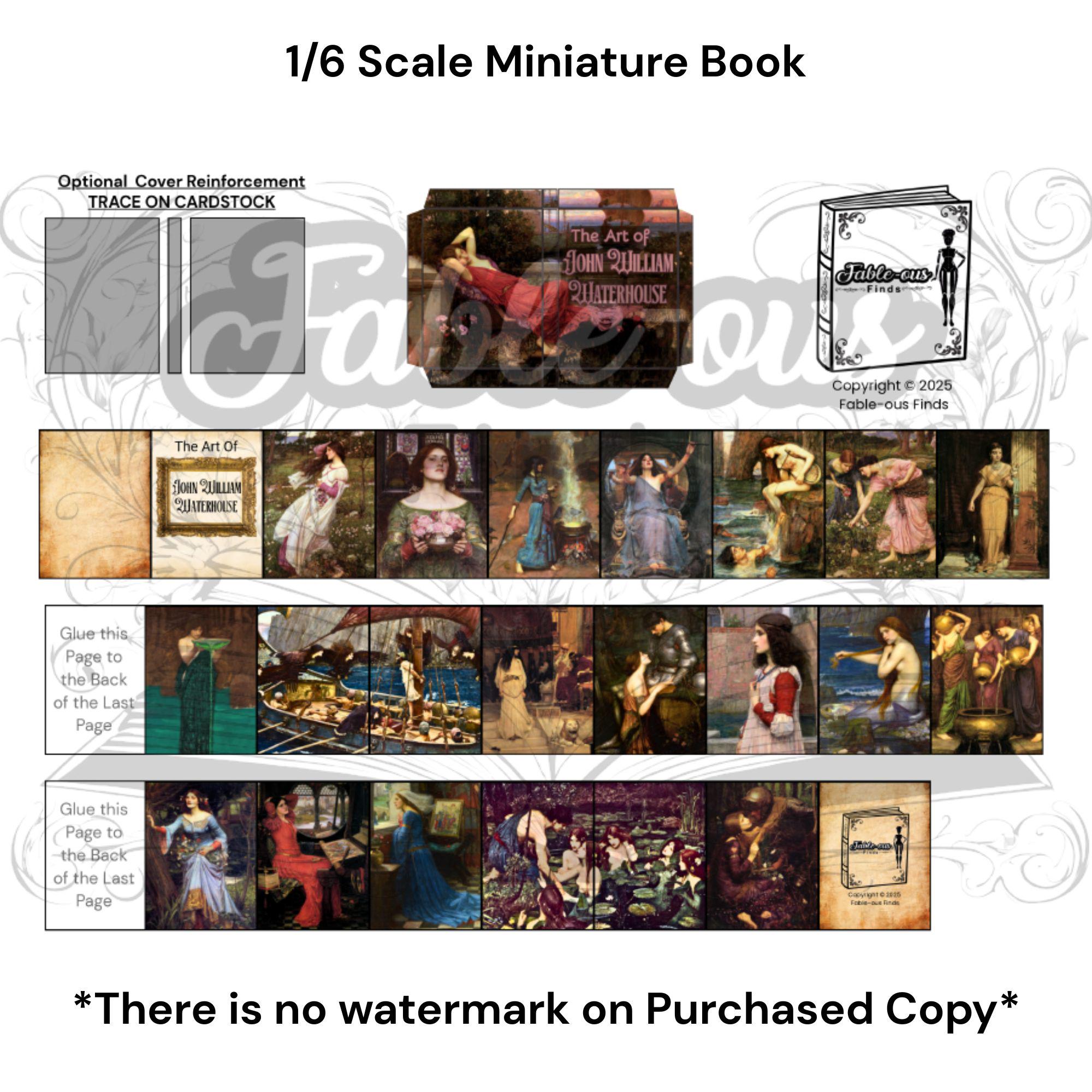 Printable John William Waterhouse Mini Book With Pages | DIY Art ...