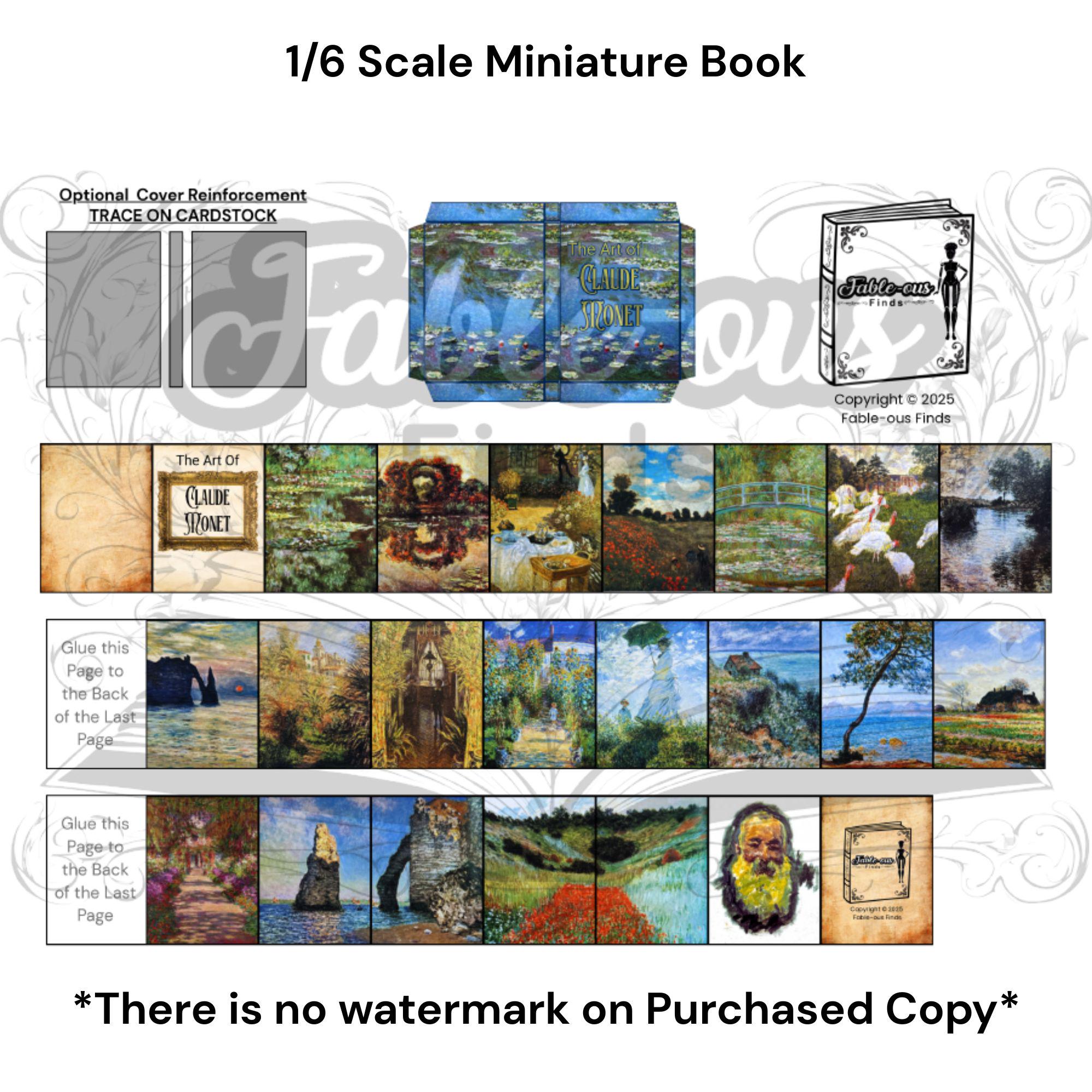 Printable Claude Monet Mini Book With Pages | Fun Quick DIY | Art ...