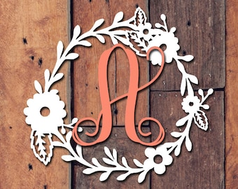 Flower initial | Etsy