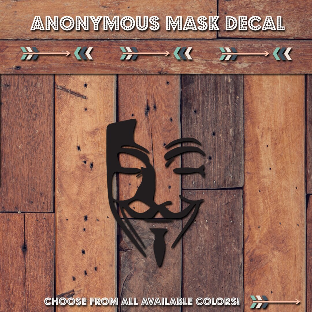 Anonymous Mask Decal | Yeti Decal | Yeti Sticker | Tumbler Decal | Car ...