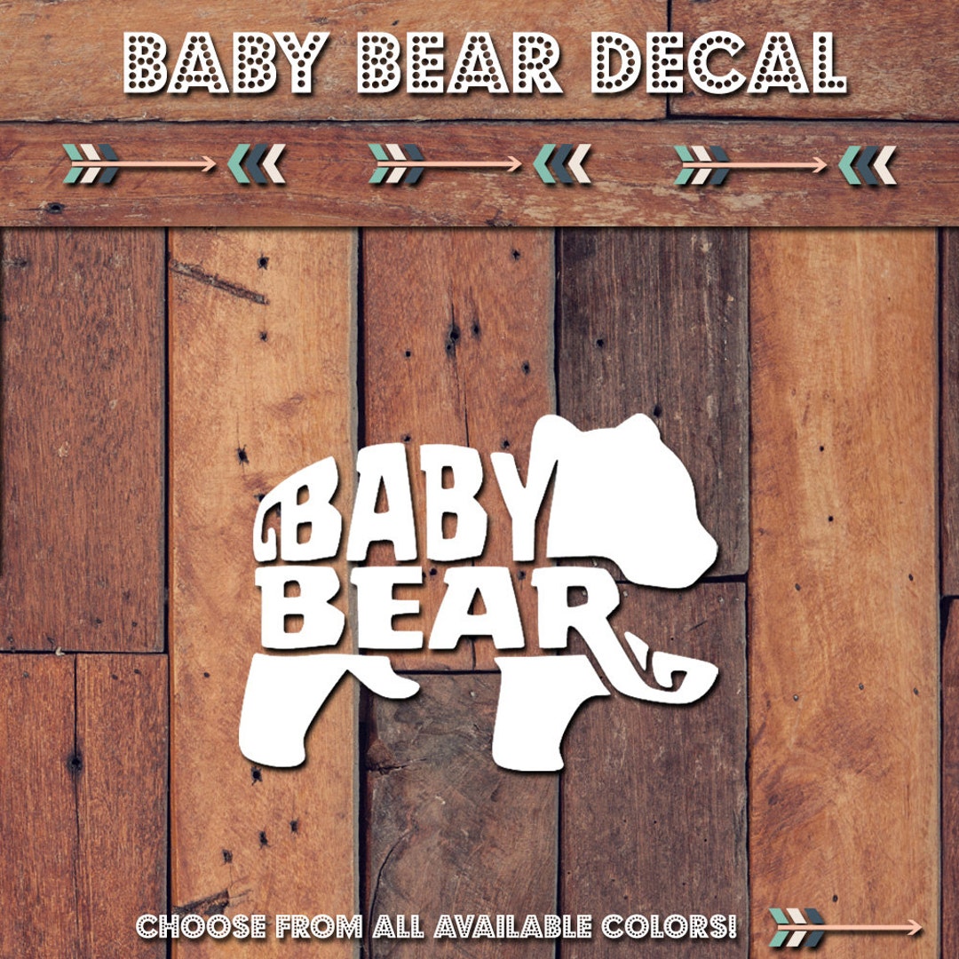 Baby Bear Decal Yeti Decal Yeti Sticker Tumbler Decal Car Decal Vinyl ...