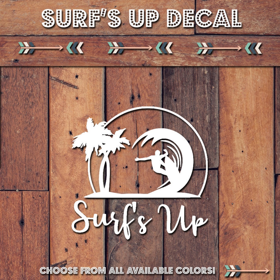 Surf's up Decal | Yeti Decal | Yeti Sticker | Tumbler Decal | Car Decal ...