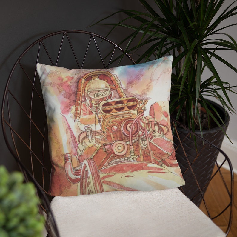 Vintage Drag Racing Accent Pillow - Etsy