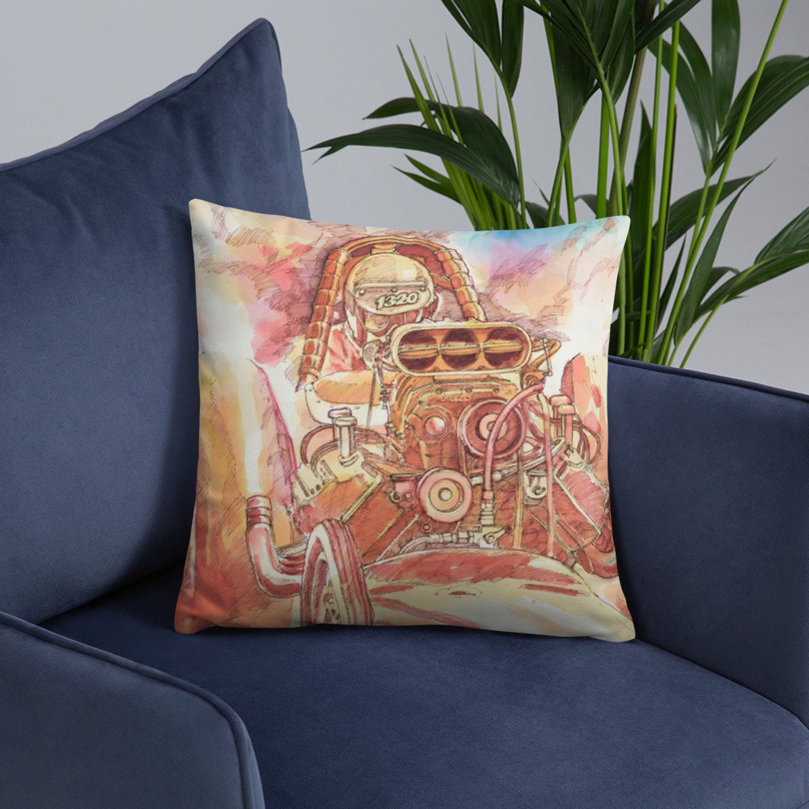 Vintage Drag Racing Accent Pillow - Etsy
