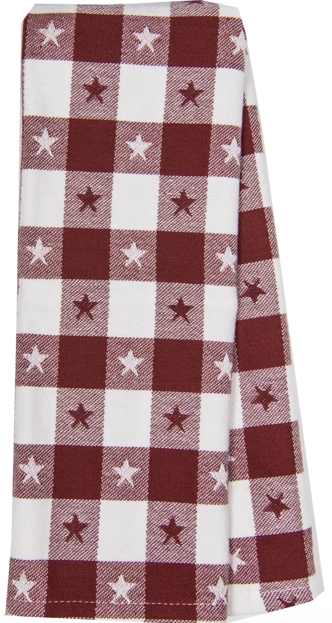 Homespun Star Check Plaid Red/white Tea Towel by Dunroven House - Etsy