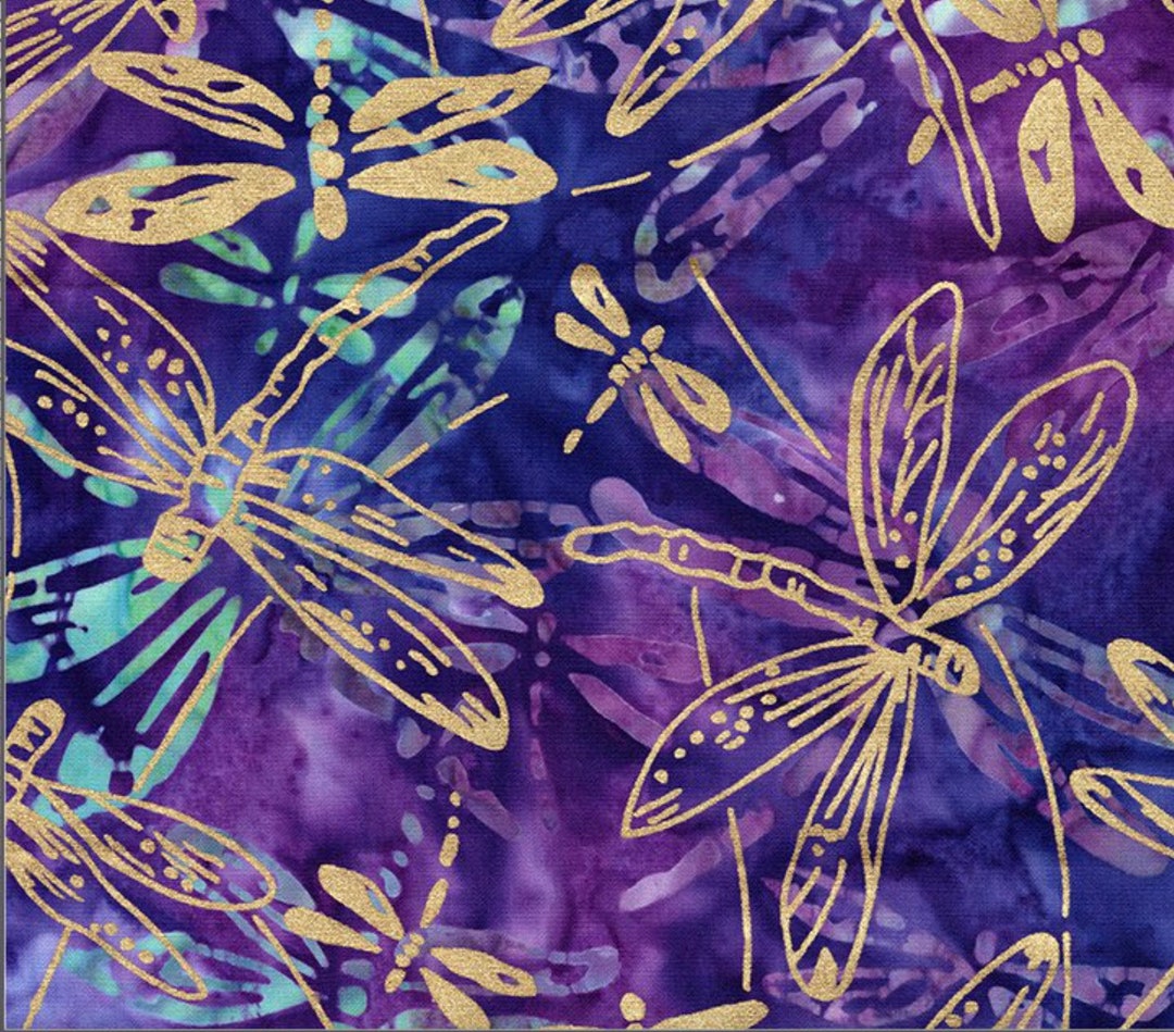 Metallic Dragonflies Tonga Batik for Timeless Treasures BM8852 MYSTIC ...