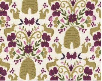 Floral Cotton Fabric by the Yard Wild Meadow Berry Fields Prune ...