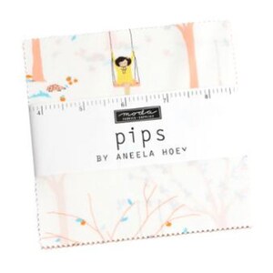 Pips Girl on Tree Swing Milk by Angela Hoey for Moda Fabric - Etsy