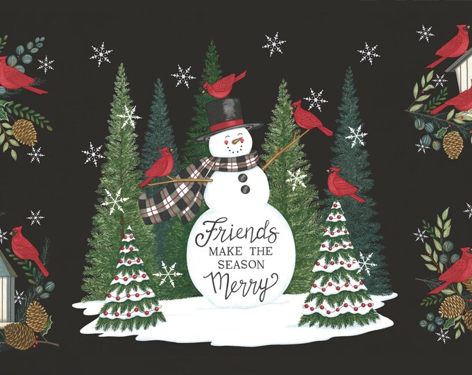 Winter Friends Charcoal Black Panel by Deb Strain for Moda Fabrics - Etsy