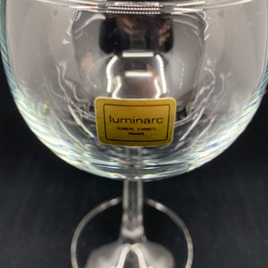 Vintage Crystal Luminarc Wine Glasses, Made in France, 7 Oz Wine ...