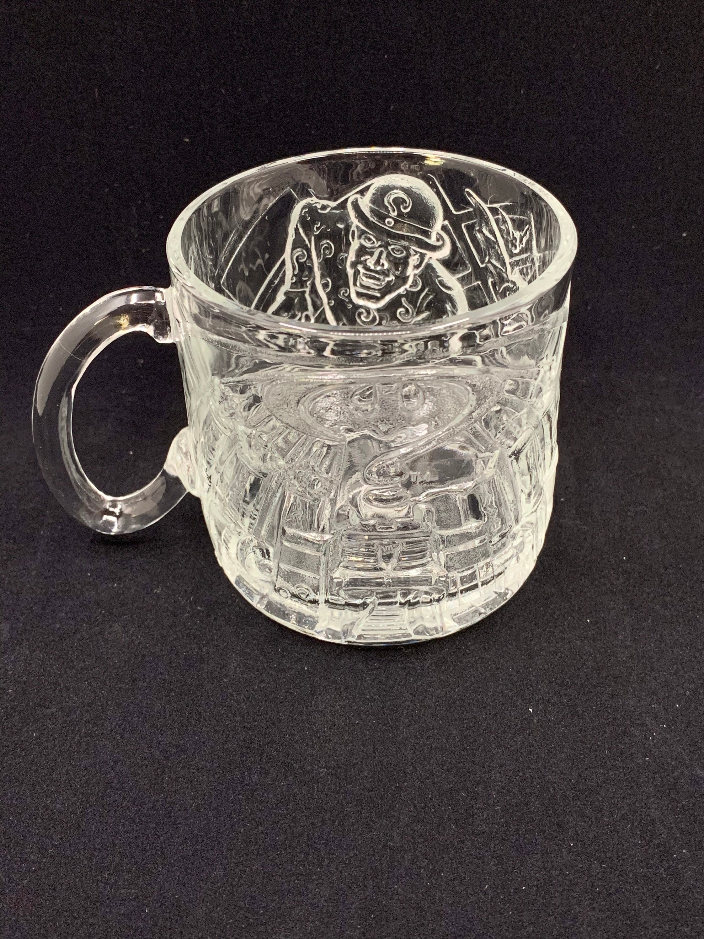 The Riddler Mc Donalds Clear Glass Mug, FREE SHIPPING, Batman Forever ...