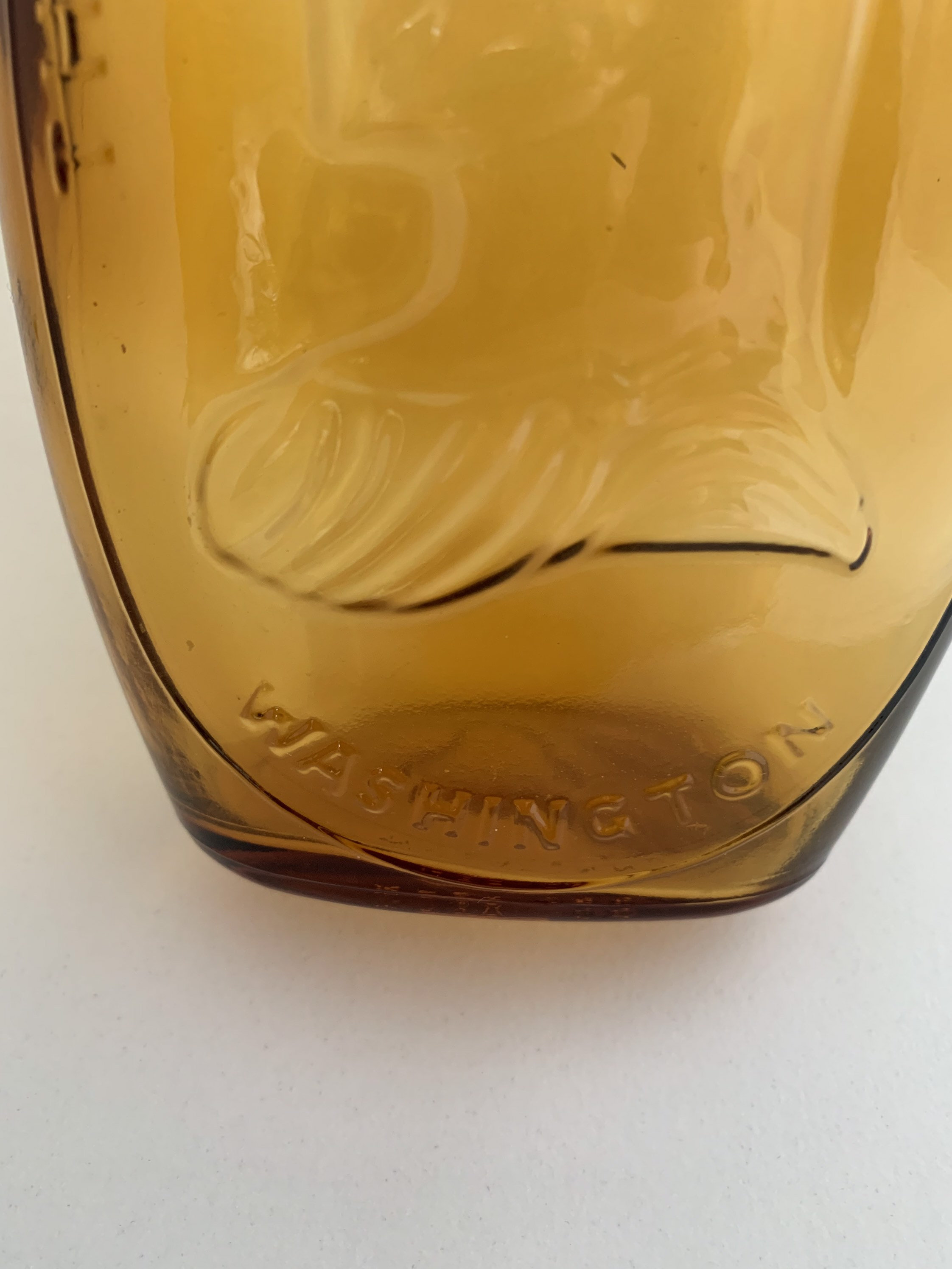 Vintage Amber Colored Wheaton Glass Decanter, George Washington ...