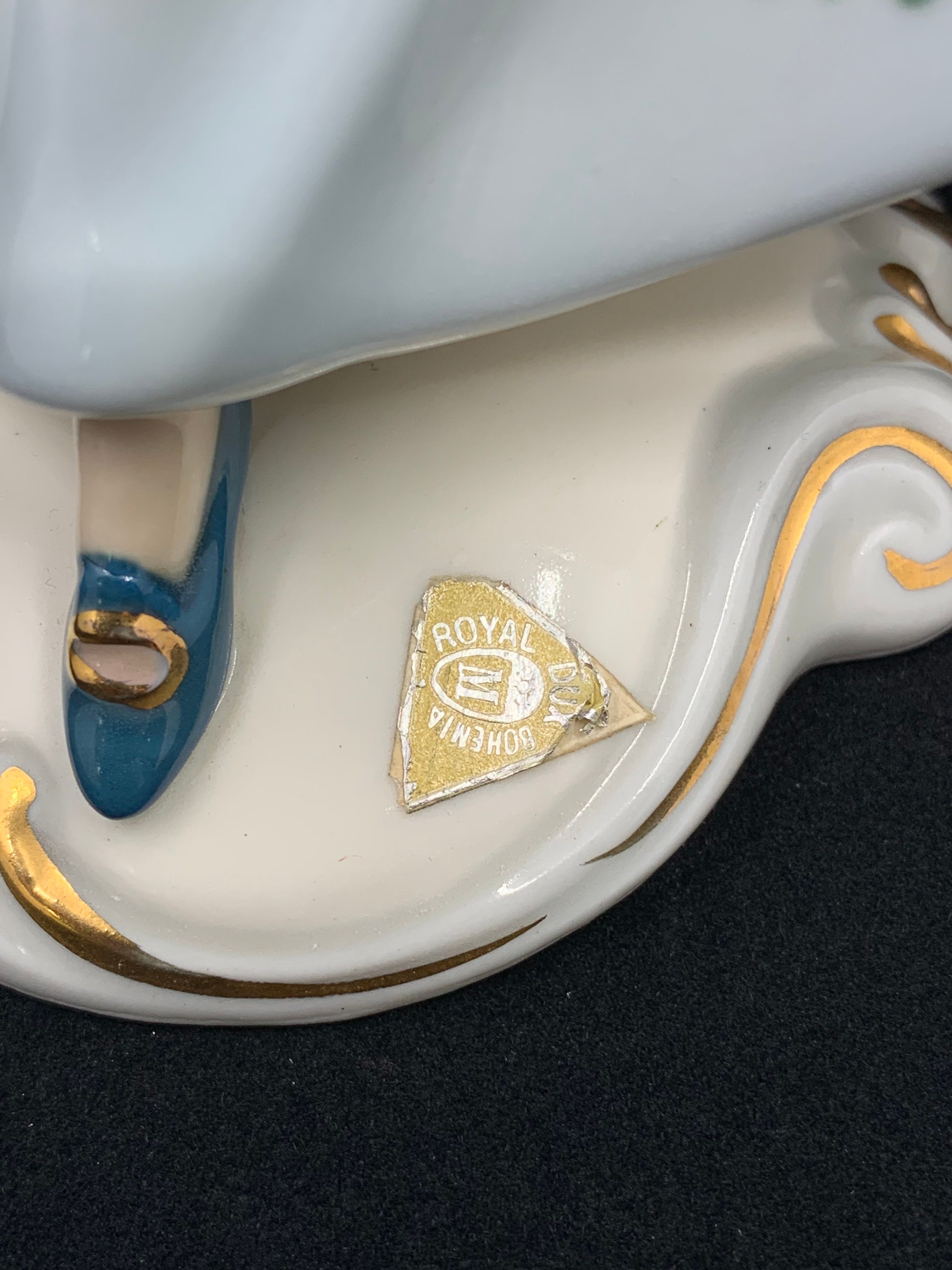 Royal Dux Bohemia Dancing Lady Figurine, Royal Dux Dancer, 1940s, Vintage Bohemian Dancing ...