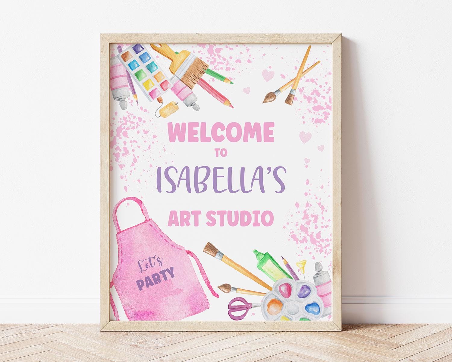 Art Party Welcome Sign, Arts and Craft Table Sign, Paint Party ...
