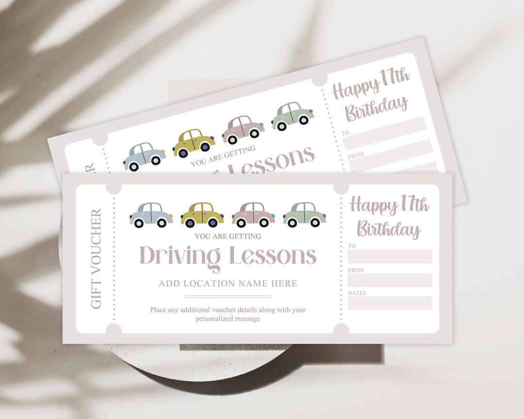 Driving Lessons Gift Voucher, Birthday Voucher, Surprise Driving School ...
