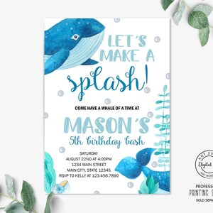 Let's Make a Splash Birthday Party Invite Under the Sea - Etsy