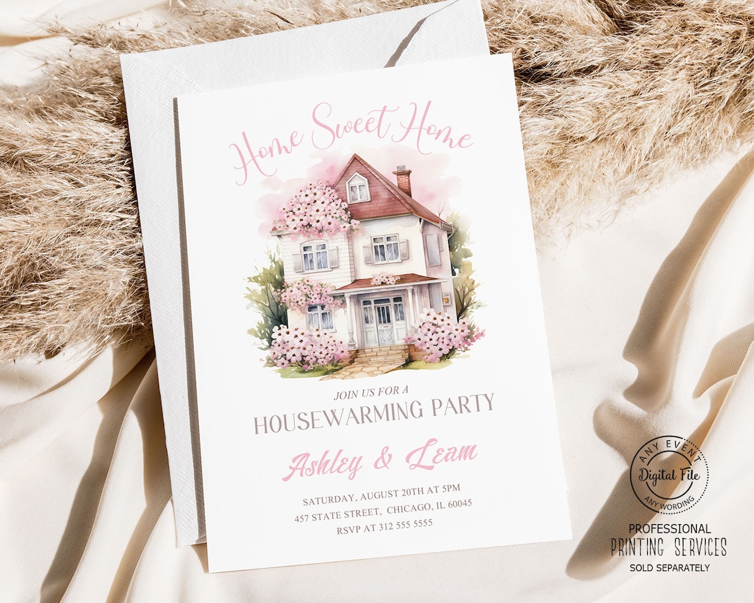 Housewarming Invitation, Moving Announcement, New Home Party Invite ...