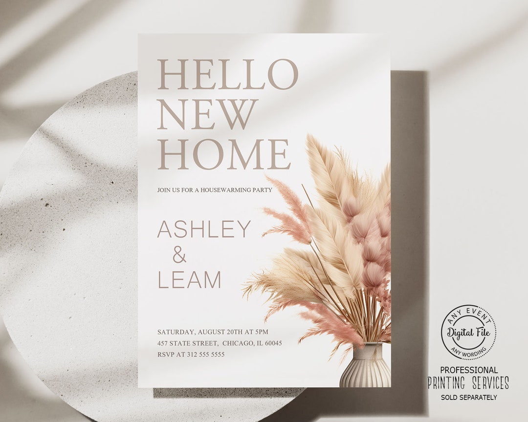 Boho Floral Housewarming Invitation, Welcome Home Dinner Party, Moving ...