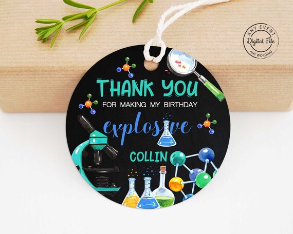 Sets Stickers, Labels & Tags Girl Science Party Tags Mad Scientist ...