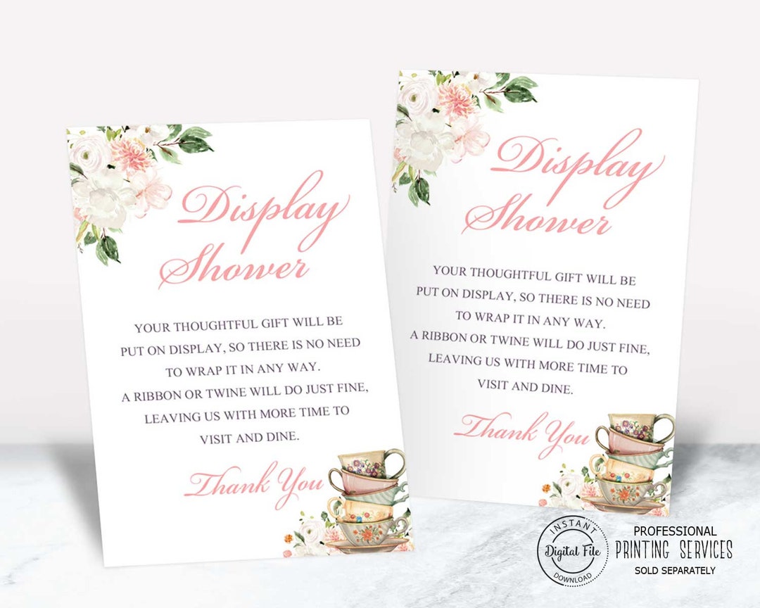 Display Shower Card, Bridal Shower Tea Party Be a Dear Wrap in Clear ...