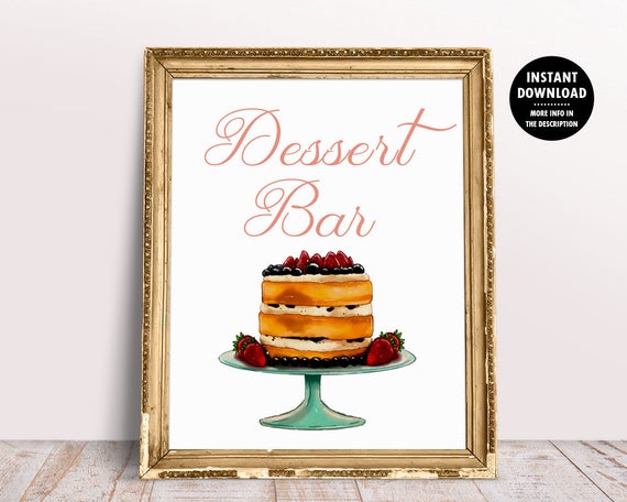 Dessert Signs for Wedding, Dessert Table Wedding Sign, Dessert Bar ...