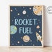Rocket Fuel Space Birthday Sign, Outer Space Party Sign, Galaxy Party ...