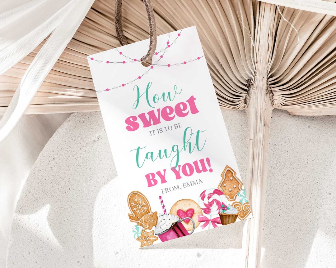 How Sweet It is to Be Taught by You Teacher Tag Christmas - Etsy