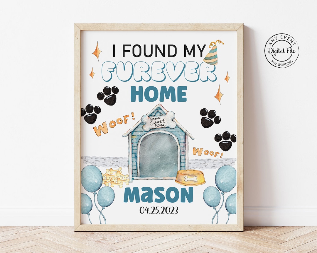 New Puppy Announcement Sign Dog Adoption Digital Download I Found My ...