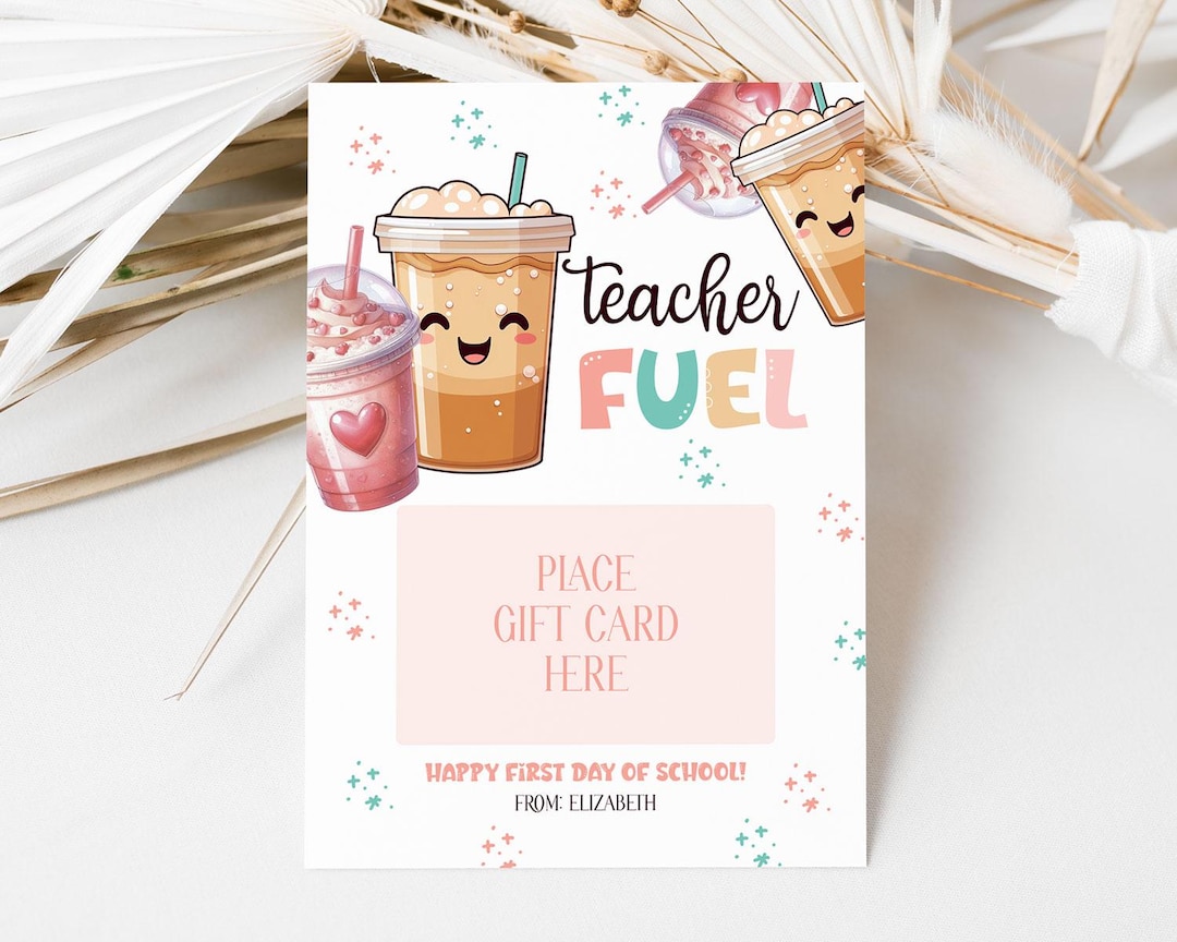 Teacher Coffee Gift Card Holder Printable, Thanks a Latte Gift Card ...