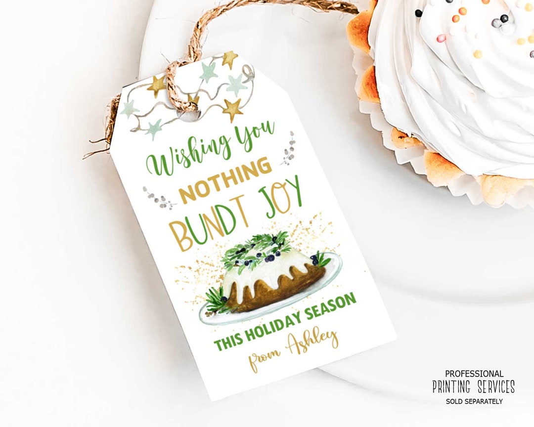 Wishing You Nothing Bundt Joy Christmas Gift Tag, Teachers Appreciation ...