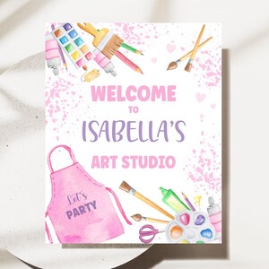 Art Party Welcome Sign, Arts and Craft Table Sign, Paint Party ...